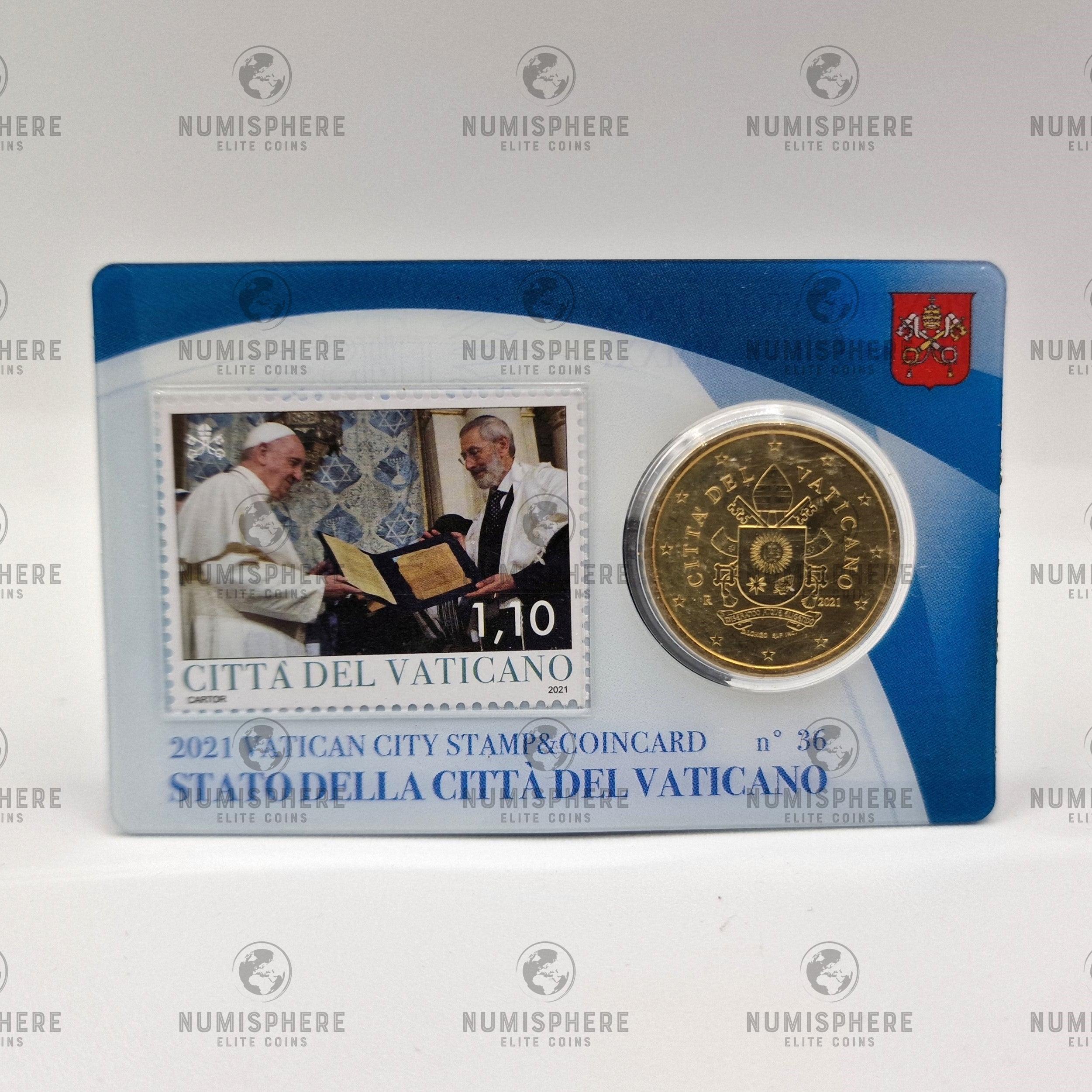 2021 50 Cent - Vaticano Coincard c/ selo N36 – Numisphere - Elite Coins