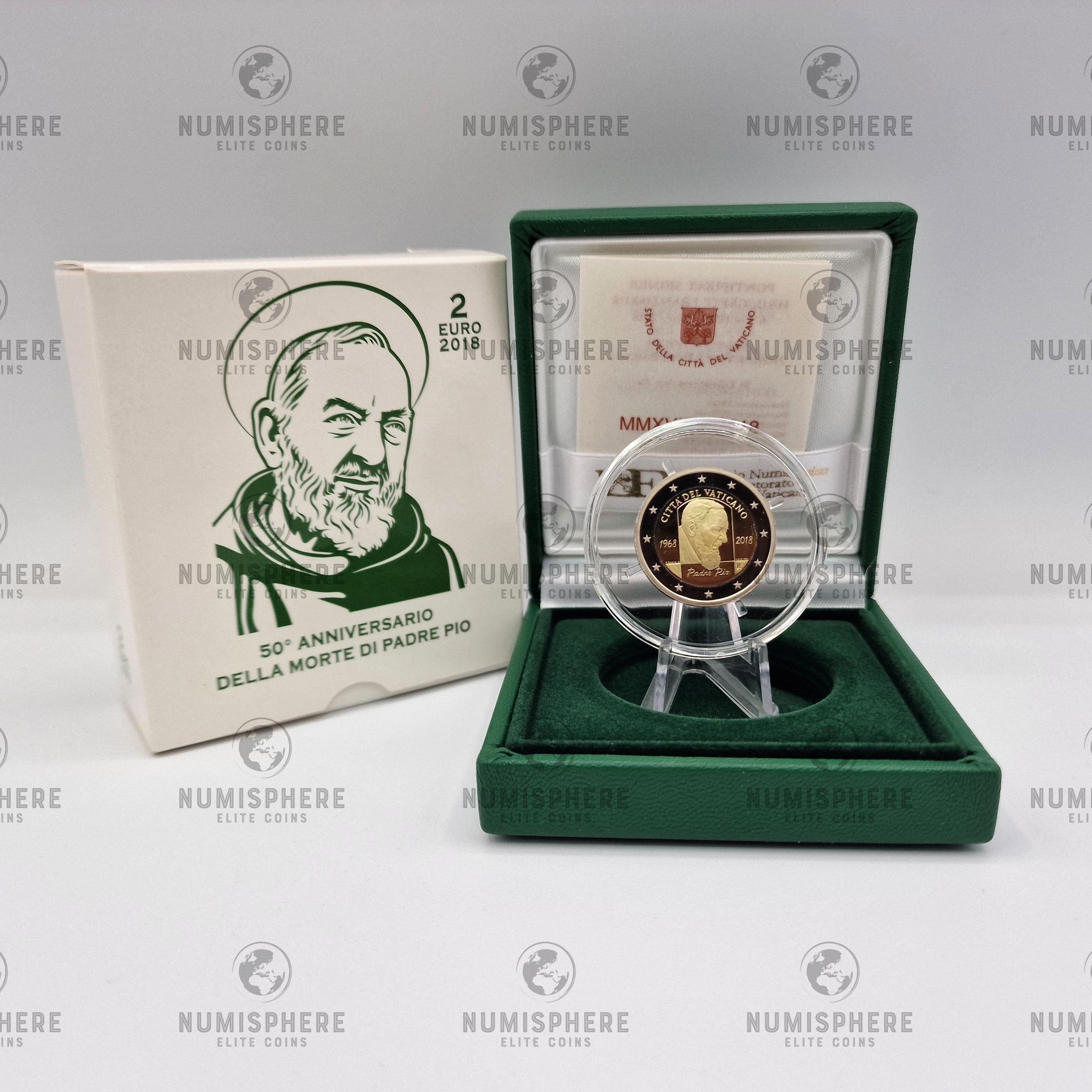 2018 Padre Pio - 2€ Vaticano Proof – Numisphere - Elite Coins