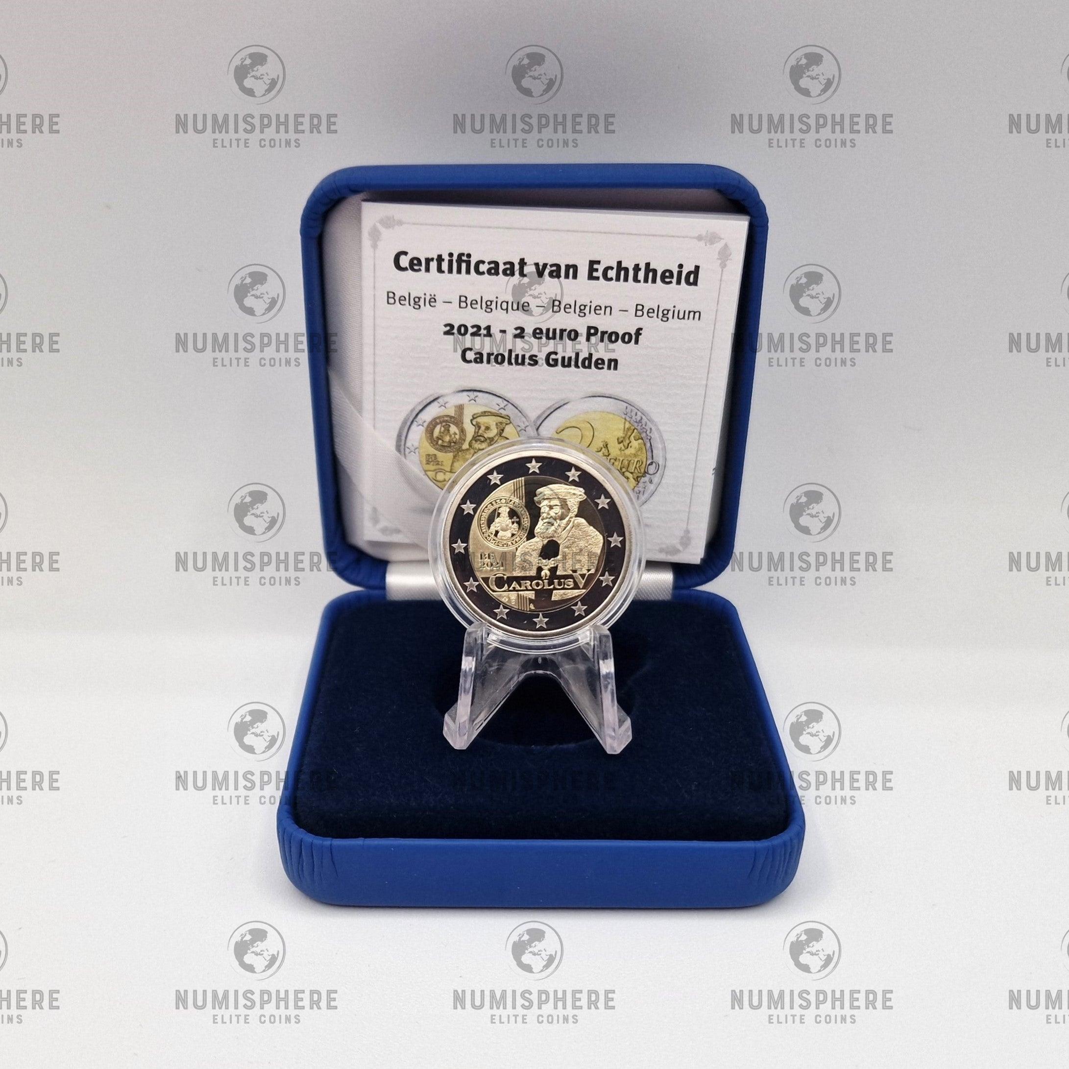 2021 "Carolus V" - 2€ Bélgica Proof – Numisphere - Elite Coins