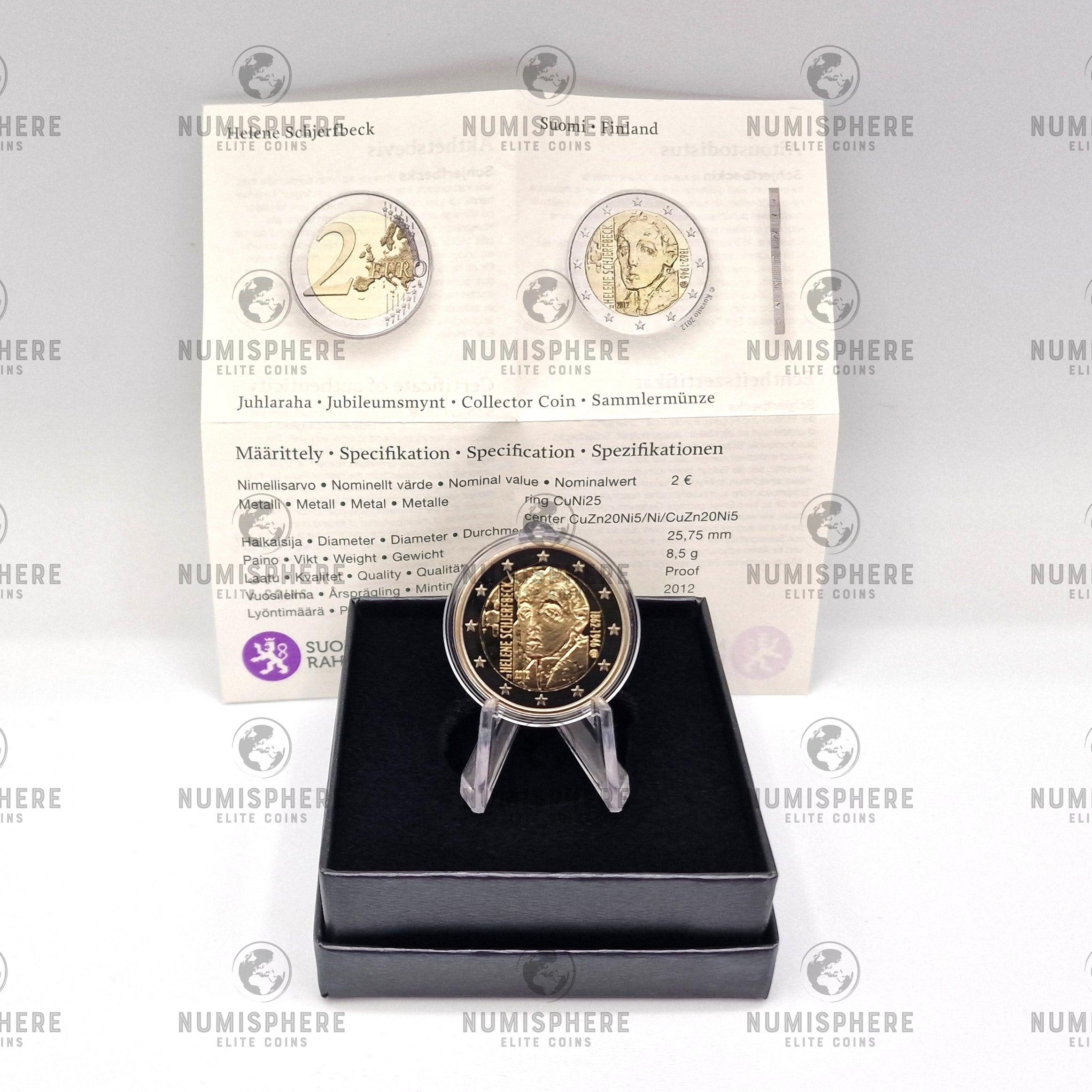 2012 "Helene Schjerfbeck" - 2€ Finlândia Proof – Numisphere - Elite Coins