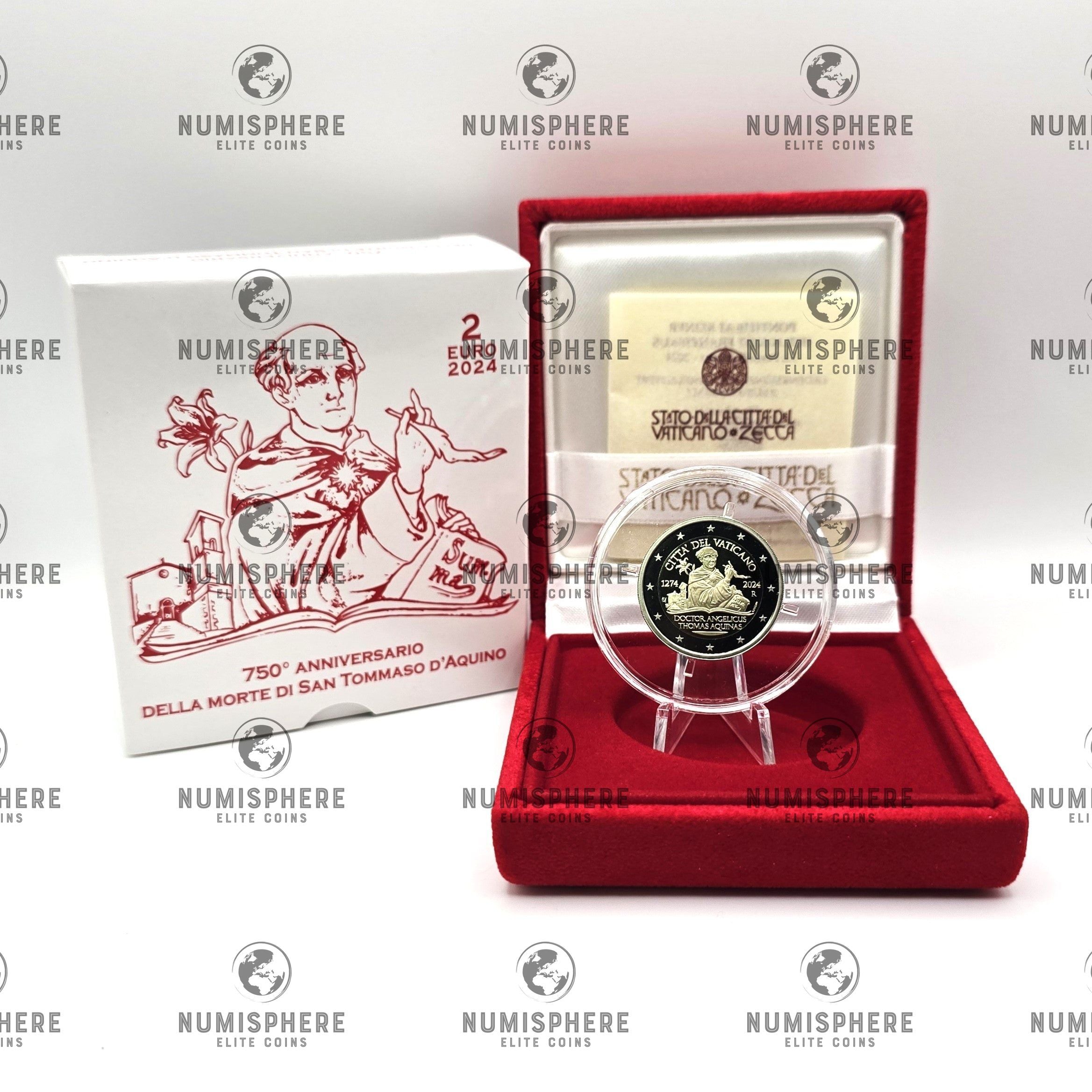 2024 Saint Thomas Aquinas €2 - Vatican Proof – Numisphere - Elite Coins